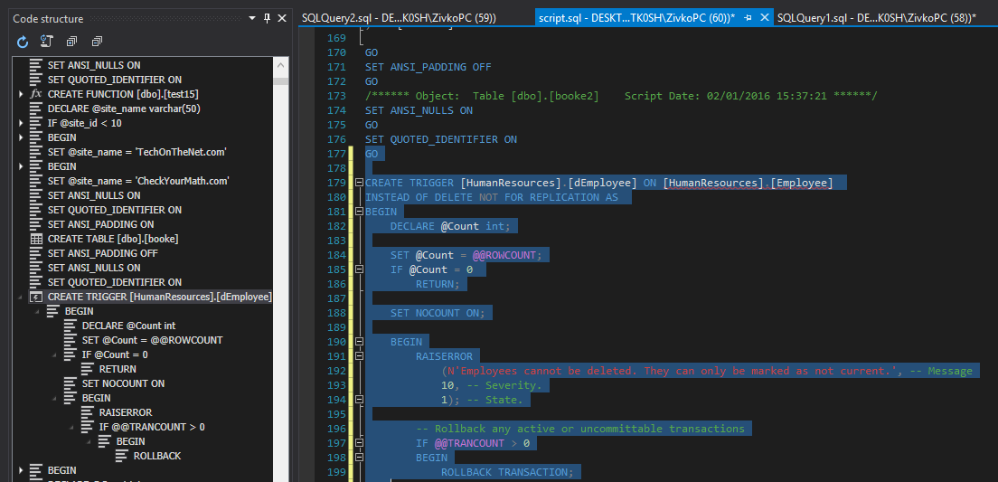 How To Preview Sql Server Code Structure And Control Flow